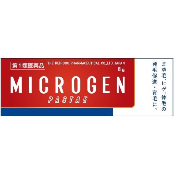 ミクロゲンパスタ8gは、2種類のテストステロン（男性ホルモン）を配合した外用タイプの育毛剤です。眉毛やヒゲなどの気になる部分に塗布しやすいクリーム状（パスタタイプ）で、ピンポイントに使用できます。有効成分が毛髪の成長環境を整え、脱毛の予防お...