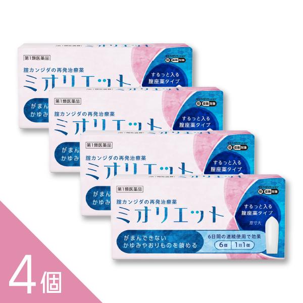 【第１類医薬品】販売名：ミオリエット剤形：挿入剤------ミオリエットは、ミコナゾール硝酸塩を有効成分とする、腟カンジダの再発治療薬です。ミコナゾール硝酸塩は、腟カンジダの原因となるカンジダ菌の細胞膜を破壊し、殺菌する作用を持っています。...