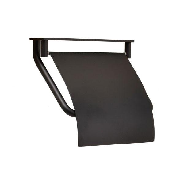 天板・カウンターの裏に取り付ける天付けタイプのトイレットペーパーホルダー。コストコ・大容量ペーパーが使えます。【仕様】材質：真鍮サイズ：W140×D70×H125（mm）色／表面仕上げ：黒色 / 真鍮ブラック仕上げ無垢材の真鍮を黒色に着色し...