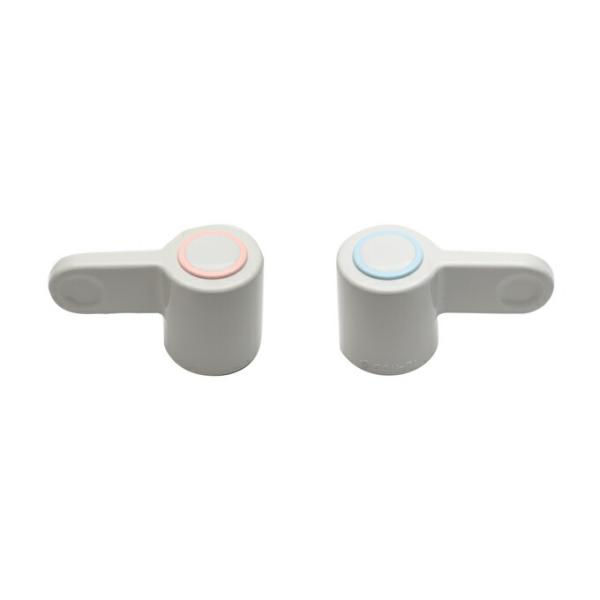 サークルレバー 水栓ハンドル レッド・ブルー 左右セット  PR261F-R PR261F-B グレー／ホワイトスピンドル式の水栓・蛇口用 取り換えハンドル2個リノベーションやリフォーム、メンテナンスの部材におすすめお子様にも使いやすいレバ...