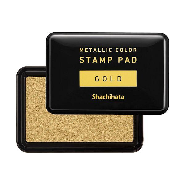 ●スタンプ台　メタリックカラー　スタンプパッド　ゴールド品番　：　HPM-2-GO発売　：　シヤチハタ盤面寸法　：　90×55mm 外形寸法　：　107.2×73.2×18 mmインキ　：　顔料系補充インキ　：　（別売）SMP-15-GO●...