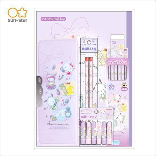 ★★ 送料無料キャンペーン・実施中 ★★●文具セット　新入学対応品番　：　S4724143内容　サンリオキャラクターズ柄・おなまえ記入欄付き　・筆箱　コンパクトふでいれ・ヨコピタ　1個・鉛筆　2B　1ダース・赤鉛筆　2本組・鉛筆キャップ　6...
