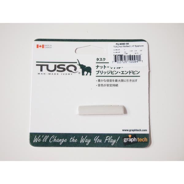 GRAPHTECH TUSQ PQ-6060-00 エレキギター用ナット1/4″ エピフォン用幅6.14ｘ長43.99ｘ高9.19ｘ弦間34.70※ 表記の寸法はインチ表記の寸法を凡そでミリ表記に換算したものであり、厳密な数値ではありません...