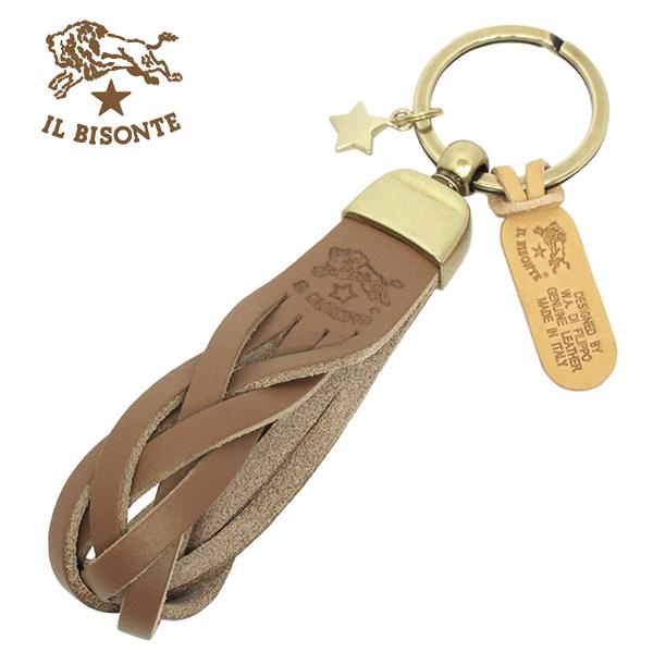 【発売日：2026年05月05日】素材：レザー　サイズ：W2.5xH10　全長：14cm　色：CHOCOLATE(ブラウン)　付属品：保存袋　イルビゾンテ キーホルダー キーリング IL BISONTE SKH040 PG0001 BW259