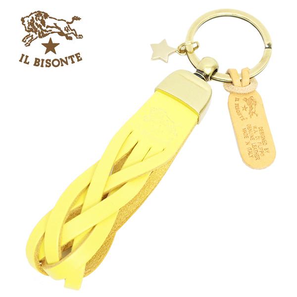【発売日：2026年05月05日】素材：レザー　サイズ：W2.5xH10　全長：14cm　色：LIMONE(イエロー)　付属品：保存袋　イルビゾンテ キーホルダー キーリング IL BISONTE SKH040 PG0001 YE150