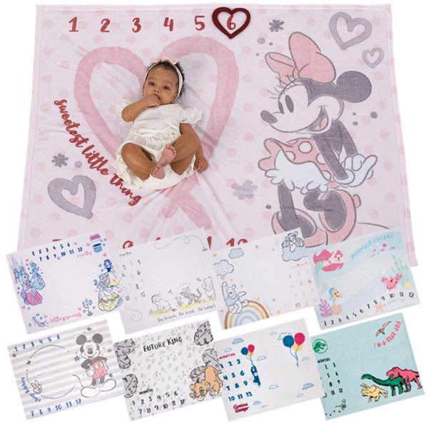 メーカー：Crown Craftsサイズ：102cm×127cm　素材：ポリエステル 100％、フェルト記念写真やSNS映えするマイルストーンがプリントされたふわふわな肌触りの柔らかいブランケット成長の記録に赤ちゃんをブランケットの上に寝か...