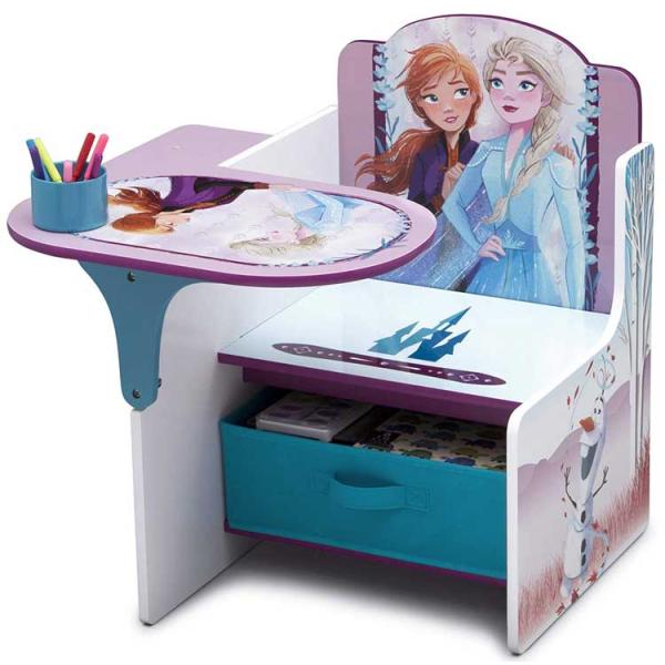 メーカー：Deltaサイズ：W52×H59×D58 cm重さ：9.2kg対象年齢：3歳頃から22.5kgまで(メーカー参照)安全基準：CPSCアナと雪の女王２より、人気キャラクターの子供用学習デスクテーブルと椅子の一体型椅子の下には絵本等を...