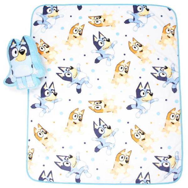 サイズ：ブランケット (約) 102×127cm /  ピロー (約) 27×39cm素材：ポリエステルブルーイの可愛いブランケット可愛いぬいぐるみの枕つき！お誕生日やクリスマスプレゼントにぴったり【備考】・ラッピング可(ラッピングバッグを...