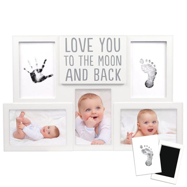 メーカー：pearheadサイズ：フレーム W45×H29×D1.5 cm / 写真サイズ W10×H15 cmセット内容：フレーム・インクパッド×1赤ちゃんの手や足を汚さずにプリントできます方法：・インク面を下にし、白いカードの上にセット...
