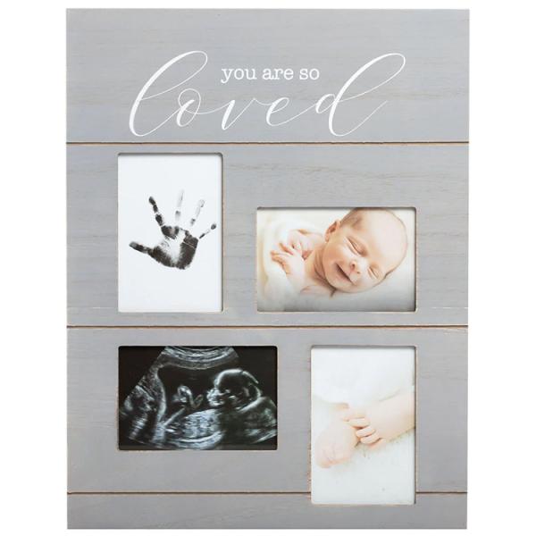 メーカー：pearheadサイズ：フレーム W38×H49×D1.5 cm / 写真サイズ W10×H15 cmセット内容：フレーム、インクパッド(黒)、台紙　赤ちゃんの手や足を汚さずにプリントできます方法：・インク面を下にし、白いカードの...