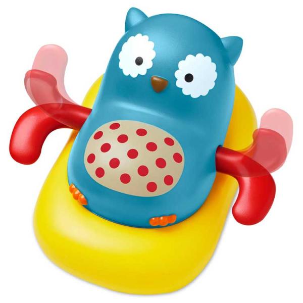 NY生まれの「Skip hop スキップホップ」世界47カ国で流行に敏感なパパやママに支持され愛され続けるブランドです。フクロウさんの羽がパタパタかわいいお風呂のおもちゃです。赤色の羽部分を何度か後ろに回すと逆方向に回転して進みます。・サイ...