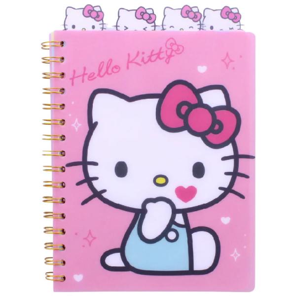 サイズ(約)：17W×23.5H×1.2D cｍ枚数：96枚紙質：再生紙日本では販売されていない、アメリカ限定キティちゃんのスパイラルノート！４種類のタブ付きで、日記など、手帳やお絵描き帳にぴったり！！【備考】※こちらの商品は・ゆうパケット...