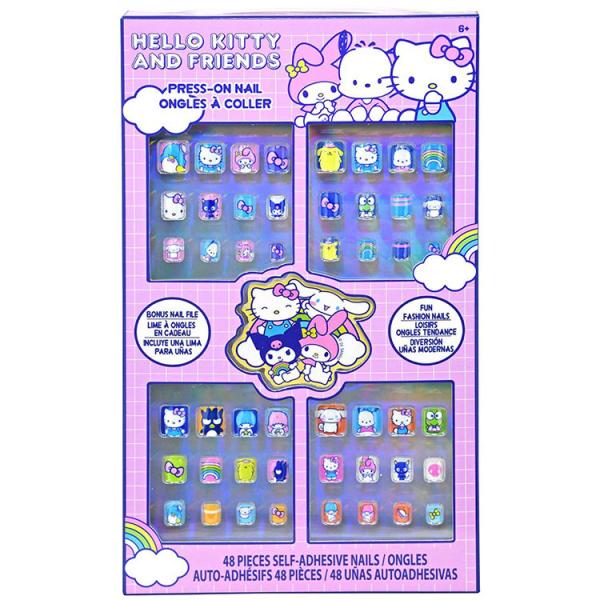 対象年齢：6歳から(メーカー参照)可愛いサンリオキャラクターのネイルチップ48枚セット(粘着テープ付き)！付け爪用粘着テープ付きで簡単装着可能！※お子様が誤飲等しないよう、必ず保護者の指導監督のもとにご使用下さい。【備考】※こちらの商品は・...