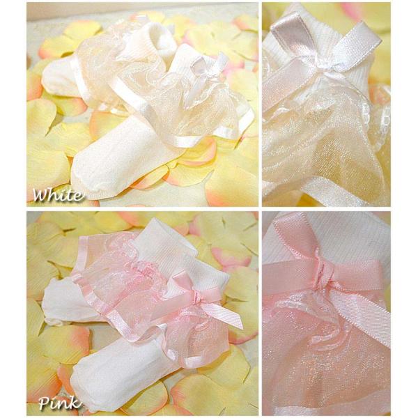 （詳細）・Size：0/3(7-9cm) 3/4(7.5-10cm) 4/5(11-14cm) 5/6(11.5-14cm) 6/7(13.5-18.5cm) 7/8(14.5-19cm) ・ホワイト・ピンク の2色展開※リボンは安全ピンで...