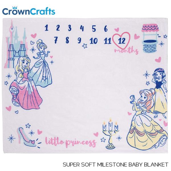 メーカー：Crown Craftsサイズ：102cm×127cm　素材：ポリエステル 100％、フェルト記念写真やSNS映えするマイルストーンがプリントされたふわふわな肌触りの柔らかいブランケット成長の記録に赤ちゃんをブランケットの上に寝か...