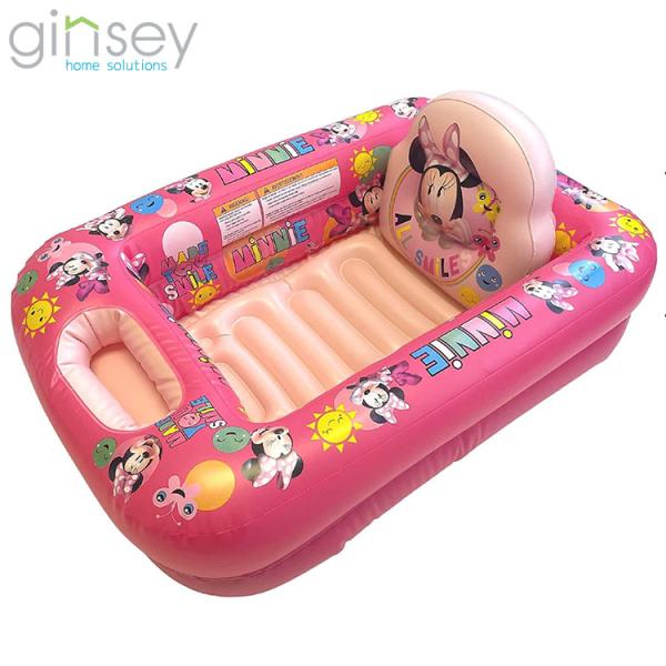 メーカー：ginseyサイズ：77.4L×52W×17.8H cm 重さ：0.9kg対象年齢：1歳から(メーカー参照)空気を入れて膨らませるだけ！収納はコンパクトで帰省や旅行にもお勧めのベビーバス。お風呂として、バルコニーのベビープールとし...