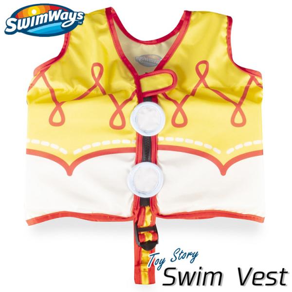 メーカー：SWIMWAYSサイズ(約)：着丈30m　対象年齢：2歳から4歳頃(メーカー参照)大人気「トイ・ストーリー」のジェシーになりきりフローティングベスト！ジップアップのシンプル脱着股下ベルトで抜け落ち防止で安全性UPF30+※本製品は...