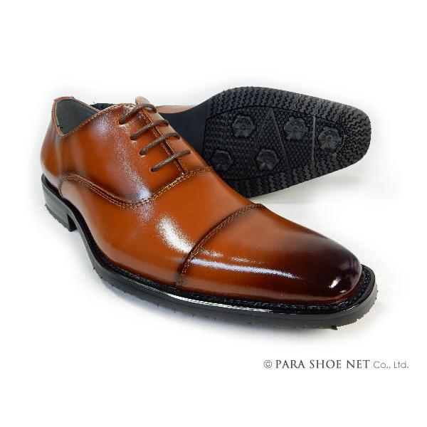 PARASHOE（パラシュー）本革 内羽根ストレートチップ（キャップトゥ）防滑ビジネスシューズ 茶色（ブラウン）ワイズ（足幅）3E（EEE）23cm（23.0cm）、23.5cm、24cm（24.0cm）【小さいサイズ（スモールサイズ）メン...