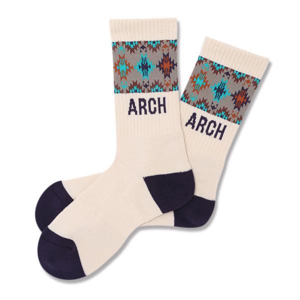 【商品名】ARCH native pattern crew mid. Ｓocks ユニセックス ジュニア バスケットボール ソックス 靴下 ミドルソックス 練習用 カジュアル デイリーユース・ ネイティブ・アメリカンに伝承される幾何学的な図...