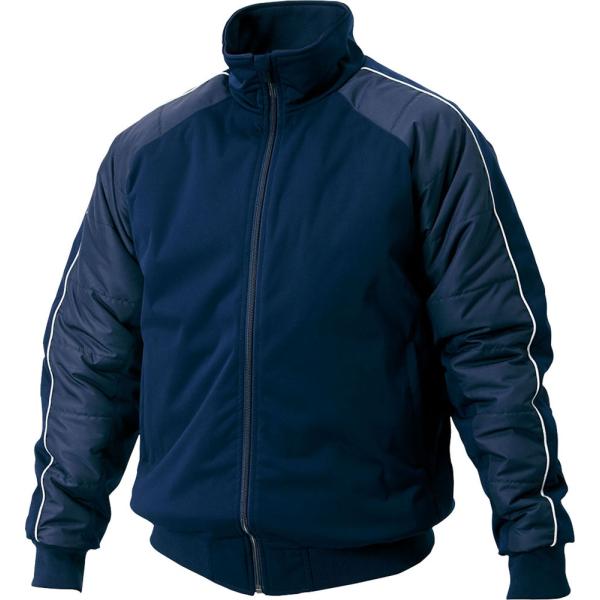 【商品名】野球 グラウンドコート 防寒【カラー】2900【素材】本体／ポリエステル100％、切替部／ポリエステル100％、裏地／ポリエステル100％（中綿キルティング）、フライス／アクリル90％・ウール10％【機能】防風、保温【原産国】ベト...