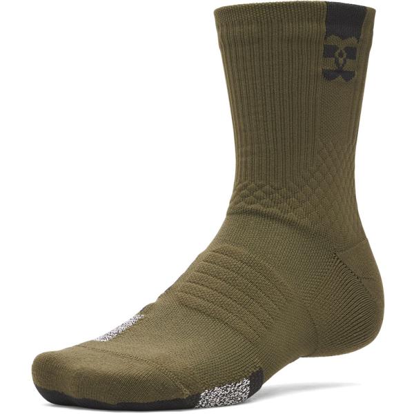 【商品名】UA  AD Playmaker 1pk Mid / UAアーマードライ プレーメーカー ミッドクルー ソックス【カラー】308Expedition Green / Black【素材】ポリエステル、ポリウレタン、その他【サイズ】S...