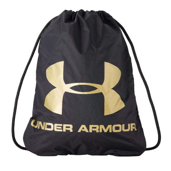 【商品名】UA OZSEE SACKPACKUAオージーシー サックパック 12L（トレーニング/UNISEX）【カラー】010 Black /  / Metallic Gold【生産国】Vietnam【素材】ポリエステル、ナイロン【特長】...