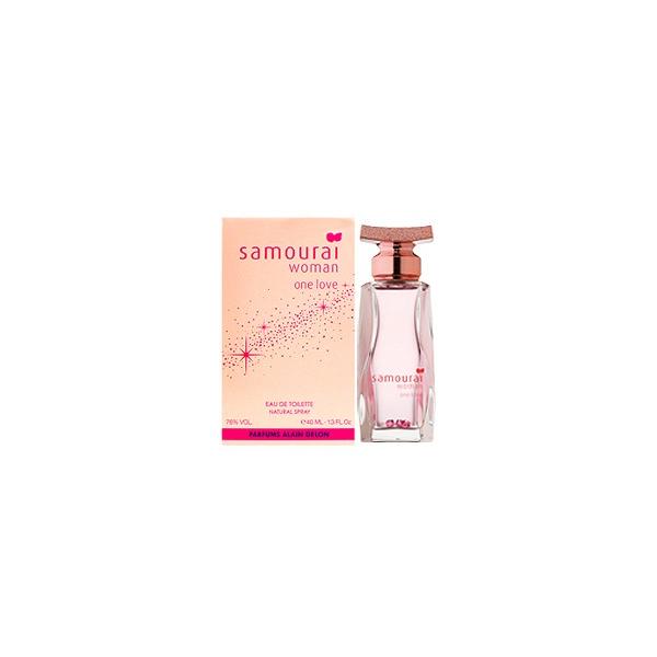 アランドロン サムライ　ウーマン　ワンラブEDT SP 40mlfor womanフレッシュフルーティノートの香調ジューシーなアップル、マンダリン、などフレッシュな印象の中にブラックカラントの甘さが加わり、ミドルではピオニーやフリージアが華...