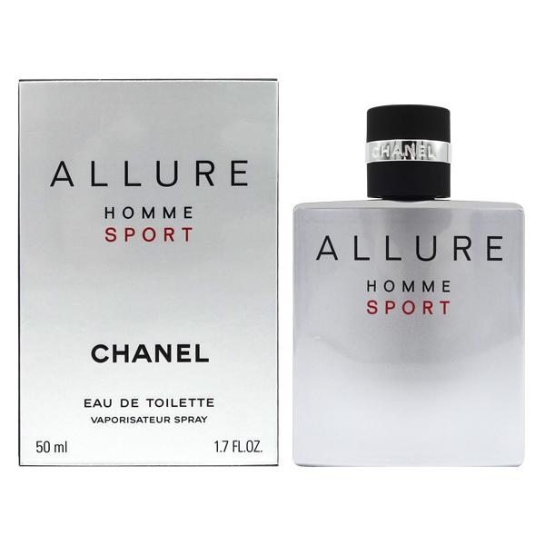 シャネル アリュールオム スポーツ EDT SP 50ml　軽やかなオレンジにチェニジアのネロリが溶け込みクリアなのに優しさを感じる。フレッシュでセンシュアルな香り。五感を刺激するシトラスが香ります。シルバー×ブラックのガラスボトルです。