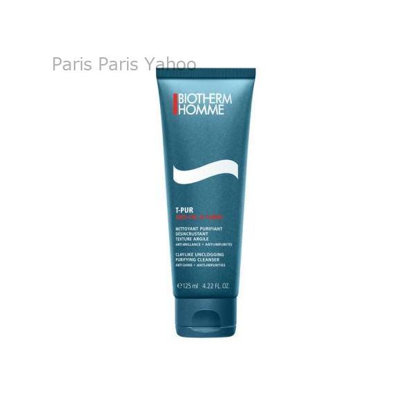 Biotherm Tピュール クレンザー HOMME T-PUR Anti Oil &amp; Wet Nettoyant Purifiant Desincrustant Texture Argile 125mlは、肌のテカリを気にする男性...