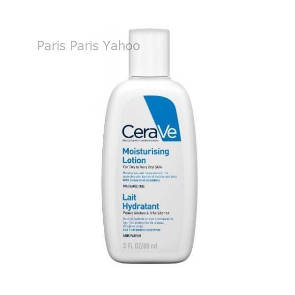 CeraVe モイスチャライジングローション Lait Hydratant visage et corps peaux seches 88mlは、乾燥した肌に潤いを与える保湿ミルクです。軽やかなテクスチャーでべたつかず、肌にすっとなじみます...
