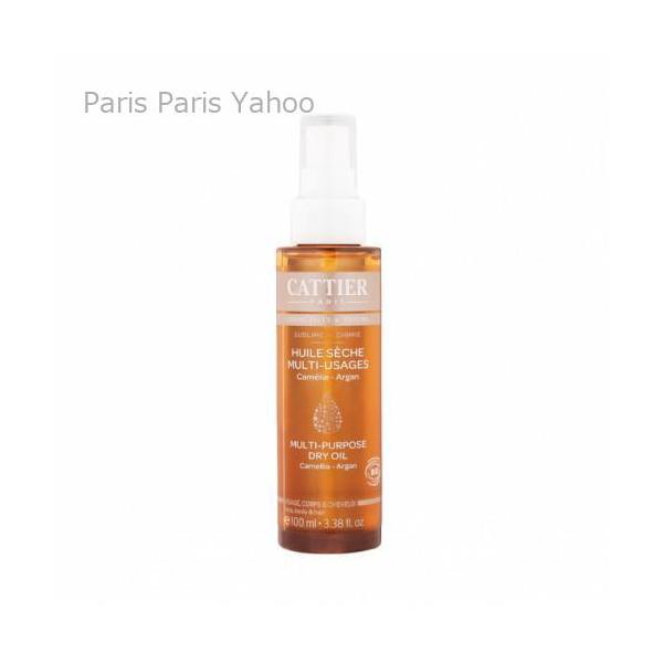 Cattier カティエ マルチパーパスドライオイル HUILE SECHE MULTI-USAGES 100mlは、顔や体、髪にうるおいを与え、なめらかに整える多機能オイルです。カメリアやツバキ、アルガン、ホホバなどの貴重なオーガニックオ...