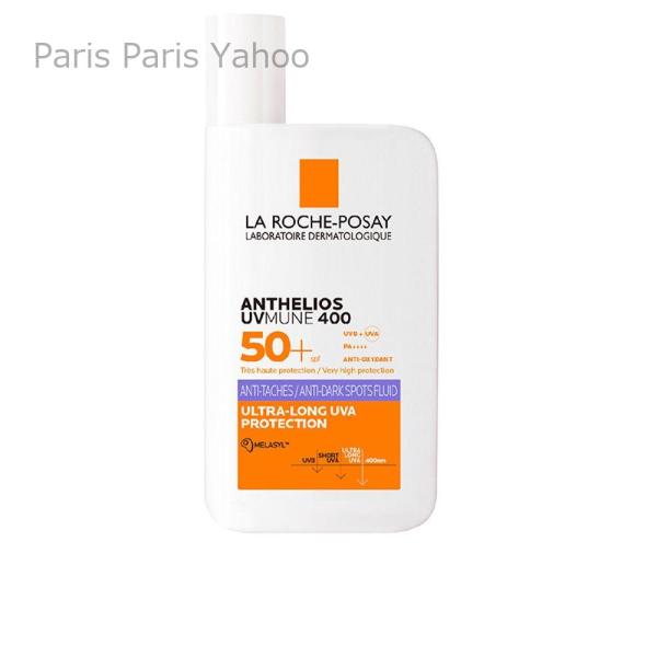 La Roche-Posay アンテリオス UVmune 400 フリュイド アンチタッシュ SPF50+（無香料）50 mlは、敏感な肌にも優しい高保護のUVケアアイテムです。軽やかなテクスチャーが特徴で、紫外線からしっかりと肌を守りなが...