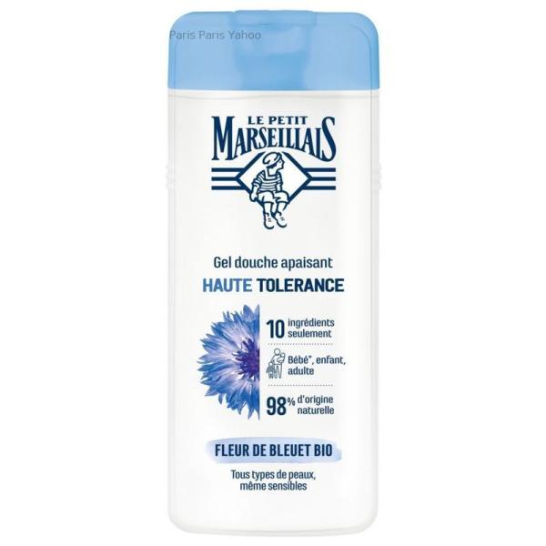 Le Petit Marseillais コーンフラワー スージング シャワージェル Gel Douche Apaisant Haute Tolerance Fleur de Bleuet Bio 400mlは、やさしい使い心地で肌をしっと...