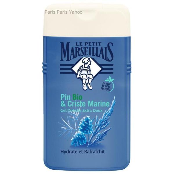 Le Petit Marseillais エクストラジェントル シャワージェル モミ Gel Douche Extra Doux Pin Bio &amp; Criste Marine 250mlは、モミとシーフェンネルを配合した全身用の洗...
