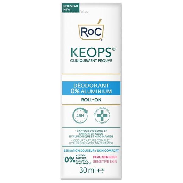 RoC Keops ロールオンデオドラント 0% アルミニウム 30 mlは、敏感肌の方にも使いやすいアルミニウム塩フリーのロールオンタイプのデオドラントです。・さらっとした使い心地で快適に保ちます。・独自のオドールケア成分を配合し、すっき...