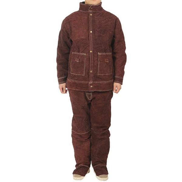 【サイズ】L/XL/2XL/3XL サイズ選択可能です。【素材】耐火性の牛革、均一な革、耐摩耗性および断熱性、耐火性のある糸での二重縫い、強力な靭性、および難燃性の綿の襟、安全で快適で汗を吸収します。牛革製の暑いスパークから服を保護し、耐久...