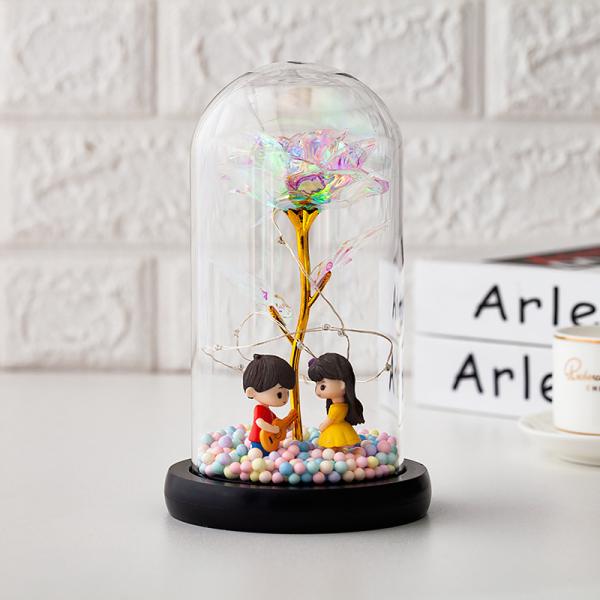 【サイズ】：直径11.5cmX高さ22cm【花材】：最高級の造花を使用しています（品質保証）　ポット：ガラス　 台座：ポリスチレン　 【LEDライト付き】：スイッチと電池交換は底面にあります、単四電池3本をご使用ください。単四電池は付きませ...