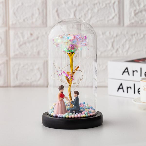 【サイズ】：直径11.5cmX高さ22cm【花材】：最高級の造花を使用しています（品質保証）　ポット：ガラス　 台座：ポリスチレン　 【LEDライト付き】：スイッチと電池交換は底面にあります、単四電池3本をご使用ください。単四電池は付きませ...