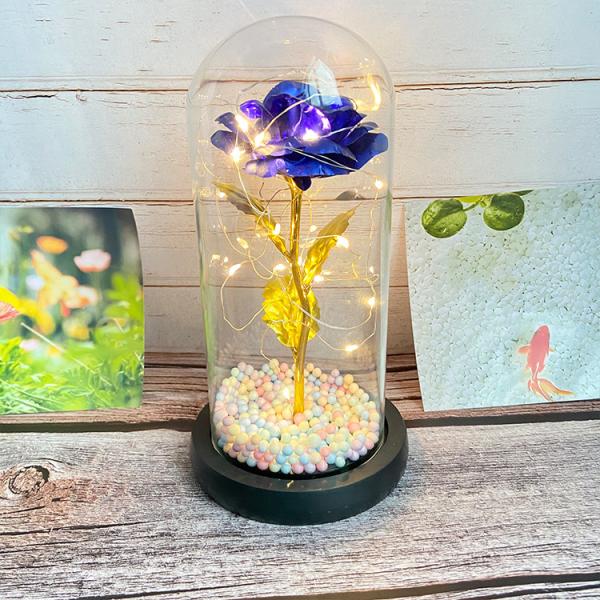 【サイズ】：直径11.5cmX高さ22cm【花材】：最高級の造花を使用しています（品質保証）　ポット：ガラス　 台座：ポリスチレン　 【LEDライト付き】：スイッチと電池交換は底面にあります、単四電池3本をご使用ください。単四電池は付きませ...