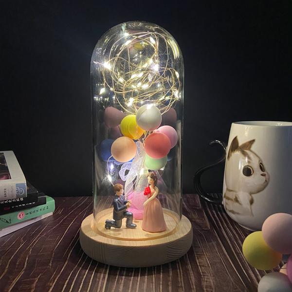 【サイズ】：直径11.5cmX高さ22cm【花材】：最高級の造花を使用しています（品質保証）　ポット：ガラス　 台座：ポリスチレン　 【LEDライト付き】：スイッチと電池交換は底面にあります、単四電池3本をご使用ください。単四電池は付きませ...