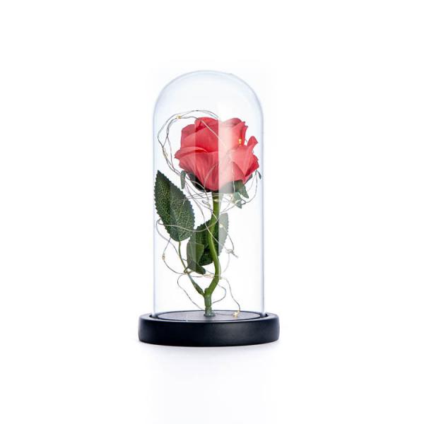 【サイズ】：直径11.4cmX高さ21.5cm【花材】：最高級の造花を使用しています（品質保証）　ポット：ガラス　 【LEDライト付き】：スイッチと電池交換は底面にあります、単四電池3本をご使用ください。単四電池は付きません。【永遠の花】水...