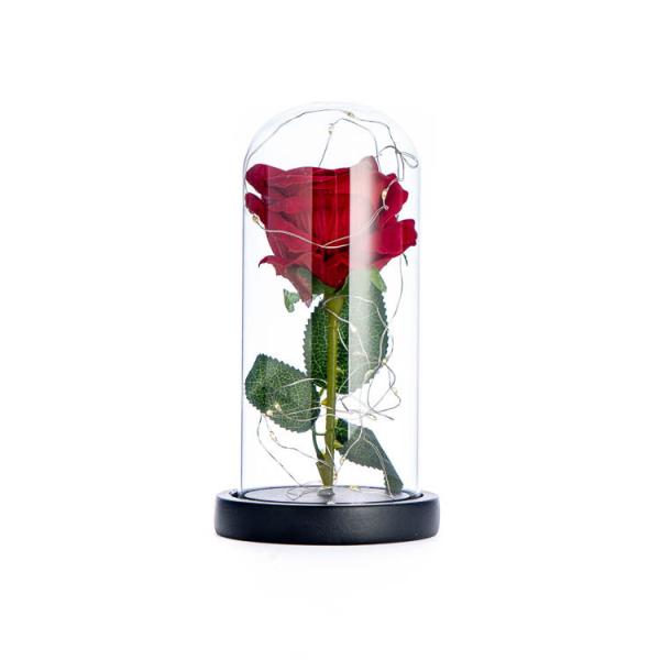 【サイズ】：直径11.4cmX高さ21.5cm【花材】：最高級の造花を使用しています（品質保証）　ポット：ガラス　 【LEDライト付き】：スイッチと電池交換は底面にあります、単四電池3本をご使用ください。単四電池は付きません。【永遠の花】水...