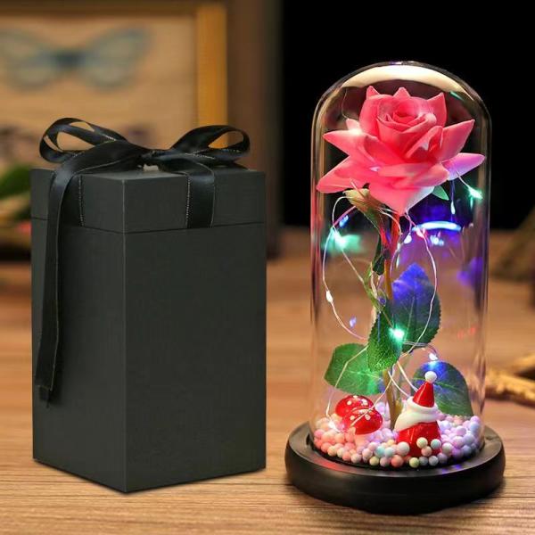 【サイズ】：直径約11.5cmX高さ約23cm【花材】：最高級の造花を使用しています（品質保証）　ポット：ガラス　 【LEDライト付き】：スイッチと電池交換は底面にあります、電池は付きません。【永遠の花】水やり、水換えの世話や手間が要らず、...