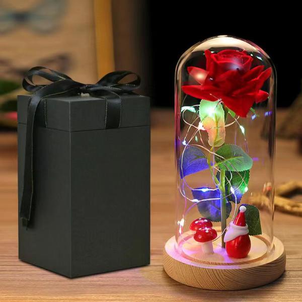 【サイズ】：直径約11.5cmX高さ約23cm【花材】：最高級の造花を使用しています（品質保証）　ポット：ガラス　 【LEDライト付き】：スイッチと電池交換は底面にあります、電池は付きません。【永遠の花】水やり、水換えの世話や手間が要らず、...