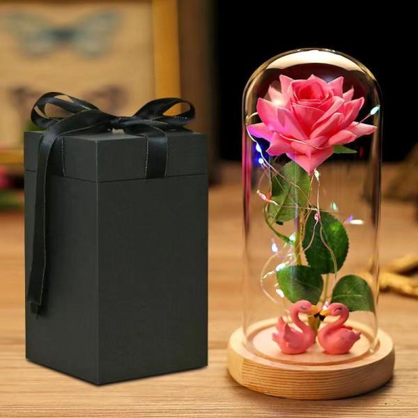 【サイズ】：直径約11.5cmX高さ約23cm【花材】：最高級の造花を使用しています（品質保証）　ポット：ガラス　 【LEDライト付き】：スイッチと電池交換は底面にあります、電池は付きません。【永遠の花】水やり、水換えの世話や手間が要らず、...