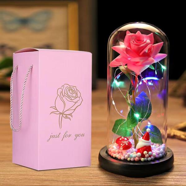 【サイズ】：直径約11.5cmX高さ約23cm【花材】：最高級の造花を使用しています（品質保証）　ポット：ガラス　 【LEDライト付き】：スイッチと電池交換は底面にあります、電池は付きません。【永遠の花】水やり、水換えの世話や手間が要らず、...