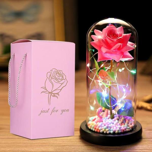 【サイズ】：直径約11.5cmX高さ約23cm【花材】：最高級の造花を使用しています（品質保証）　ポット：ガラス　 【LEDライト付き】：スイッチと電池交換は底面にあります、電池は付きません。【永遠の花】水やり、水換えの世話や手間が要らず、...