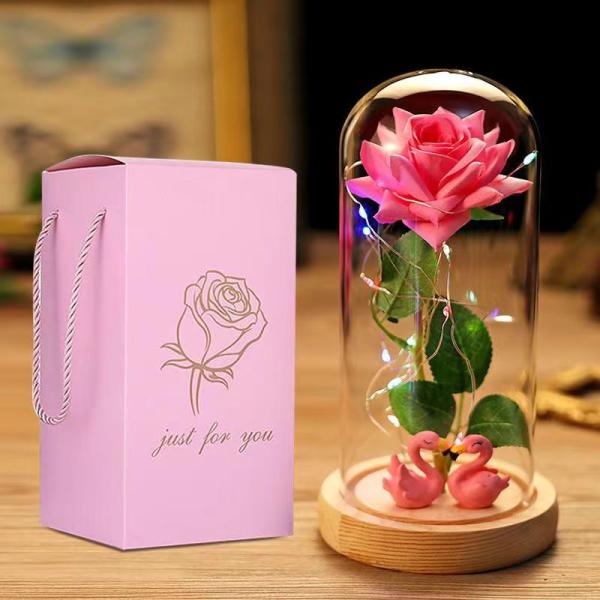 【サイズ】：直径約11.5cmX高さ約23cm【花材】：最高級の造花を使用しています（品質保証）　ポット：ガラス　 【LEDライト付き】：スイッチと電池交換は底面にあります、電池は付きません。【永遠の花】水やり、水換えの世話や手間が要らず、...