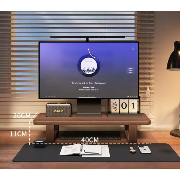 商品紹介サイズ・50×20×7.7カラー：ウォールナット木（第一枚画像通り）構造：収納ラック 素材：木製天板対応モニター：湾曲/平面ディスプレイ両方OK