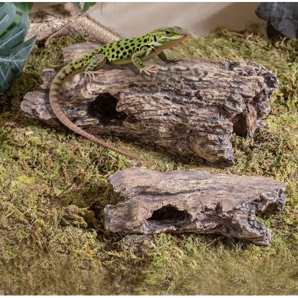 - 多機能な利用：- 素材：ポートランドセメント-サイズ：20cm*8cm*5.5cm-重さ：514g- 隠れ家：リザード、ヤモリ、ヘビなどの爬虫類が安心して身を隠せるスペースを提供。- 休憩・脱皮場所：表面の粗い質感が脱皮を助け、また日向...